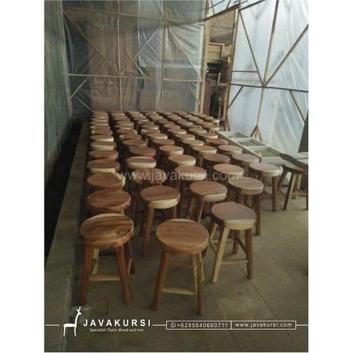Jual Kursi Bangku Stool Dingklik Bulat Kayu Trembesi / Meh / Suar Wood ...