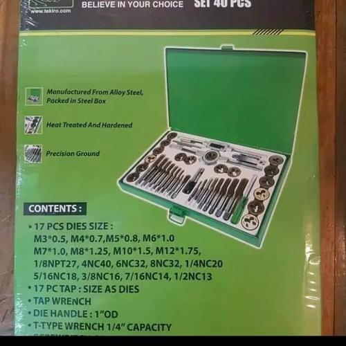Jual tap tekiro dan senai tekiro tap and dies tekiro set 40 pcs - Kota ...