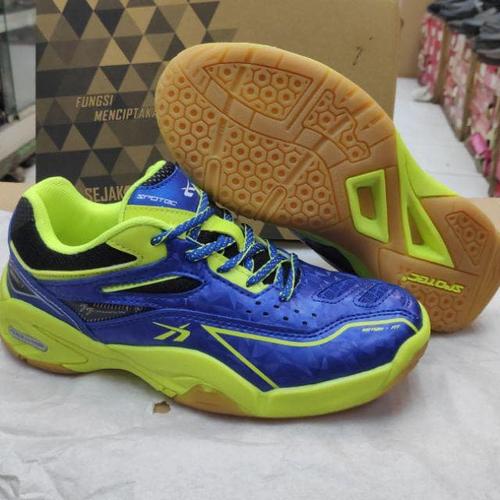 Jual mighty JR anak sepatu badminton olahraga biru 32-36 ori spotec ori ...
