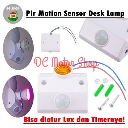 Jual Fitting Adapter E27 Lampu Meja Otomatis PIR Motion Sensor Gerak ...