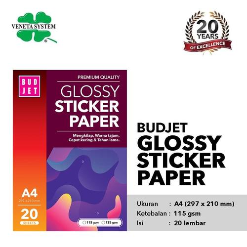Jual Kertas Sticker Glossy - Budjet Glossy Sticker Paper A4 20 Sheet ...