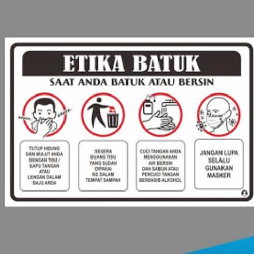 Jual stiker sign tanda etika batuk new normal sosial jarak - Kota ...