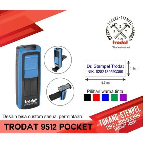 Jual Trodat 9512 pocket stamp stempel ukuran kantong atau masuk tas ...