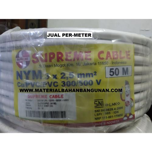 Jual Cable Listrik Tinggi 1 x 2.5mm Isolasi PVC NYM Supreme Permeter ...