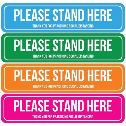 Jual STICKER LANTAI PLEASE STAND HERE STICKER MOHON BERDIRI DISINI ...