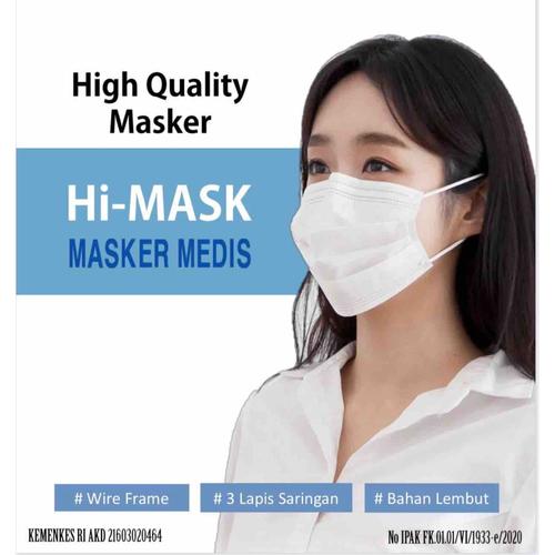 Jual Masker Medis Hi-Mask 3 ply Earloop 1 box 50 pcs - Jakarta Utara ...