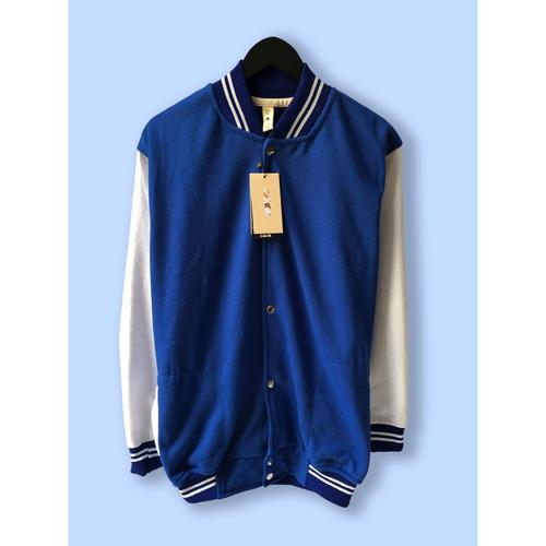 Jual Jaket Varsity Premium CAMOE Biru Putih / Blue White Basic ...