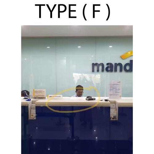 Jual pembatas meja teller / meja akrilik tebal 3mm ukuran 120X60cm ...