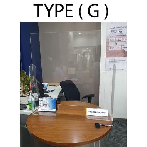Jual akrilik penyekat meja kantor /CS ukuran 120cmX60cm tebal 5mm ...