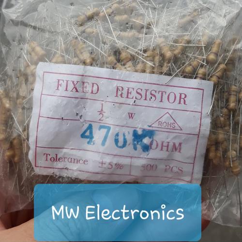 Jual 470 Kohm - 470000 ohm - 470K - Resistor 1/2 Watt toleransi 5% ...