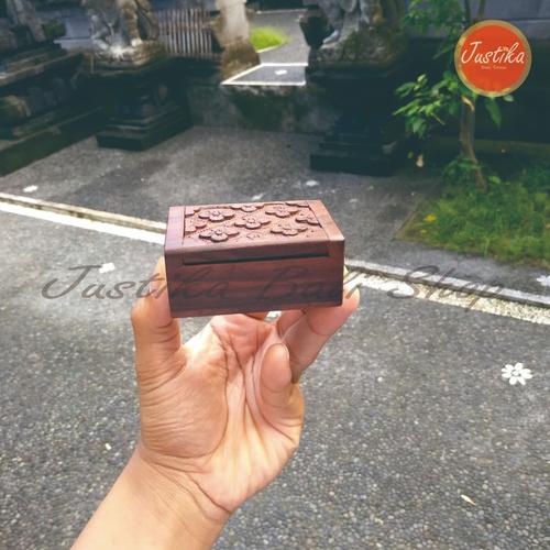 Jual Kotak Kayu Kecil/ Aksesoris Bali/ Motif Ukiran Bunga/ Bahan Kayu ...