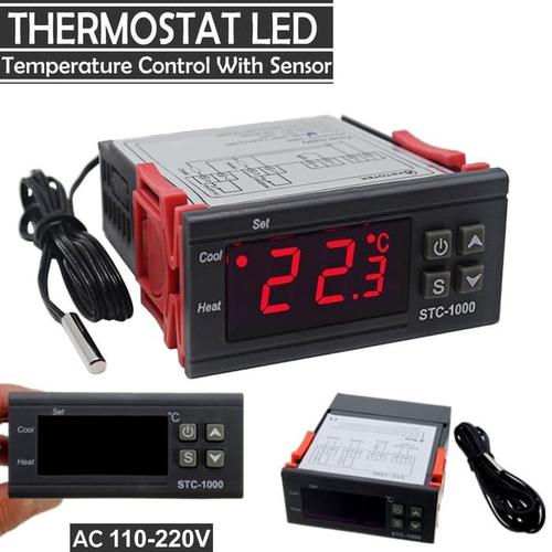 Jual Thermostat LED Digital Temperatur Control with Sensor dual Relay ...