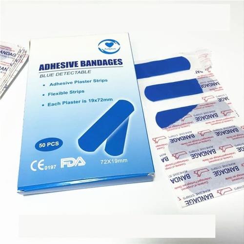Jual 100pcs Waterproof Band Aid Blue Metal Detectable Bandage For ...