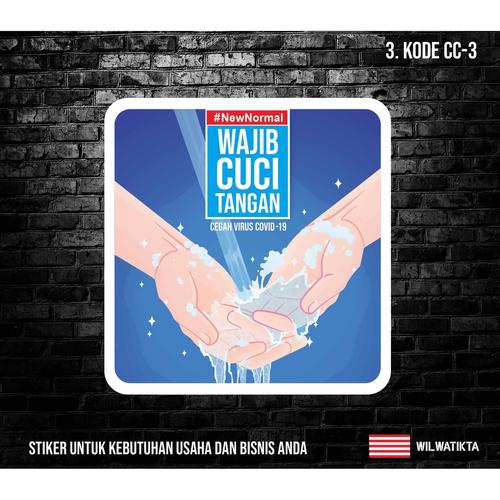 Jual Sticker Safety Sign Warning Sign Wajib Cuci Tangan / New Normal ...