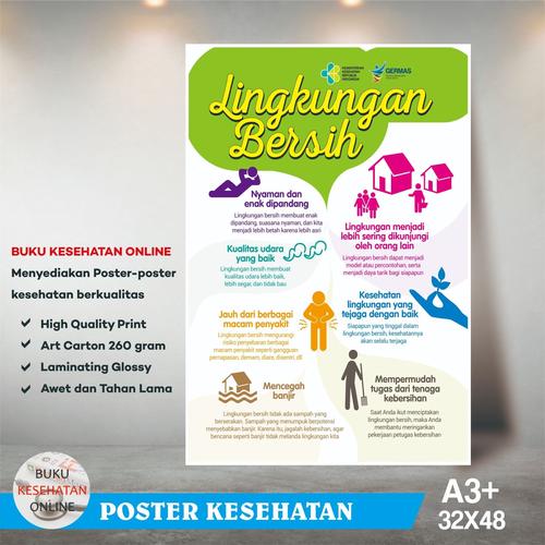 Jual Poster Kesehatan Lingkungan Bersih - LAMINATING GLOSSY - Kab ...