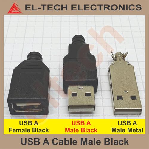 Jual USB A Cable Kabel Male Cover Penutup Plastic Plastik Black Hitam ...