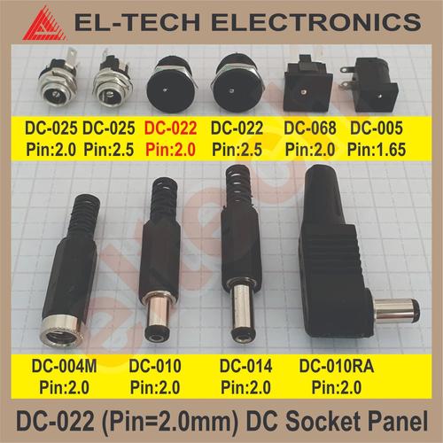 Jual Power DC Socket Soket Panel PCB Cable Kabel Male Pin = 2.0mm DC ...