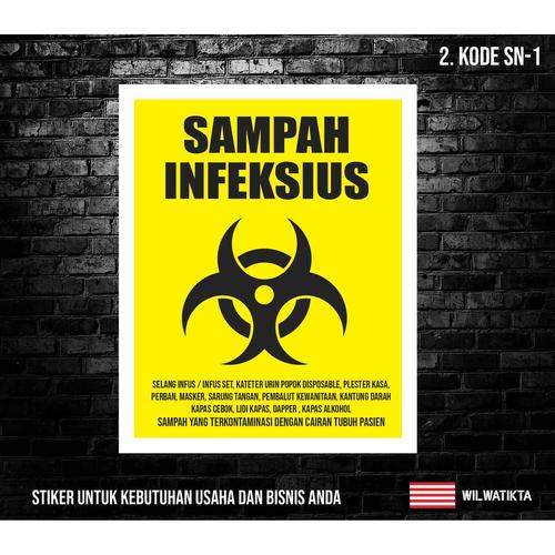 Jual stiker rumah sakit sticker label tong sampah medis infeksius ...