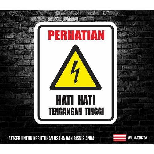 Jual sticker safety sign K3 panel listrik bertegangan tinggi 30cm ...