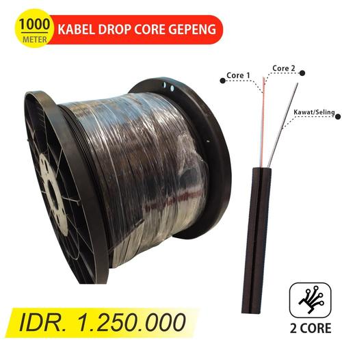 Jual Kabel Fiber Optik FTTH Drop Wire Drop Core 2 core 1000 meter ...