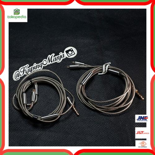Jual Kabel Silver plated with Mic 2pin 0.78 0.75 untuk Blon TFZ KZ ZSN ...