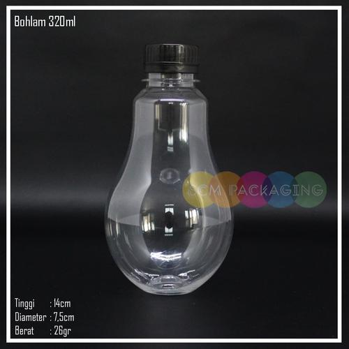Jual Botol plastik Bohlam 320ml untuk kemasan minuman kopi jus susu ...