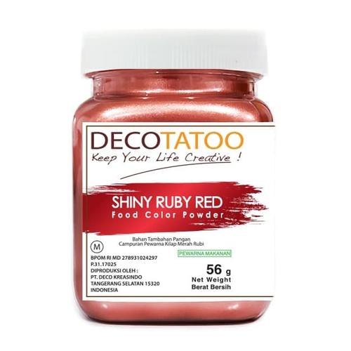Jual Decotatoo Shiny RED RUBY Color powder 56 gr (pewarna makanan ...