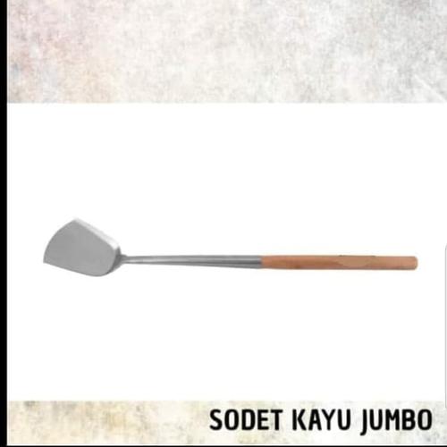 Jual SODET STAINLESS / SPATULA BESAR GAGANG KAYU JUMBO ukuran 65 cm ...
