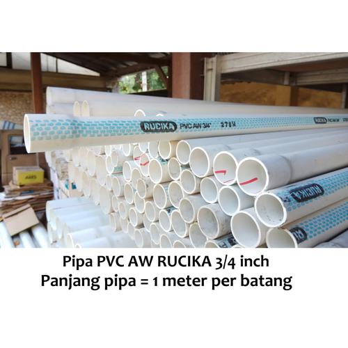 Jual Pipa PVC RUCIKA AW Putih 3/4 inch (panjang = 1 meter per batang ...