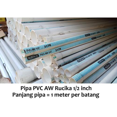 Jual Pipa PVC RUCIKA AW Putih 1/2 inch (panjang = 1 meter per batang) - Kab. Badung - Wiriya ...