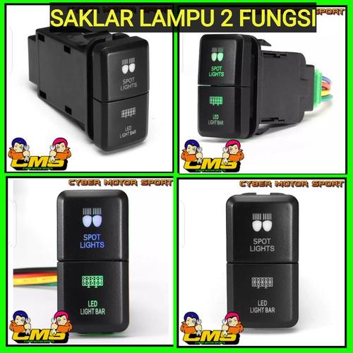 Jual switch lampu double 2 fungsi universal. Saklar lampu mobil. switch ...