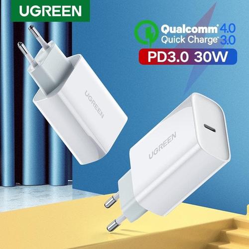 Jual Ugreen 20Watt/30Watt PD Fast Charger QC 4.0/3.0 Charger Only - Putih - 20 Watt - Jakarta ...