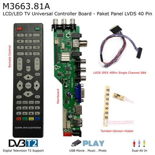 Jual DVB T2 Universal Board LCD LED TV Digital - Paket LVDS 40 Pin ...