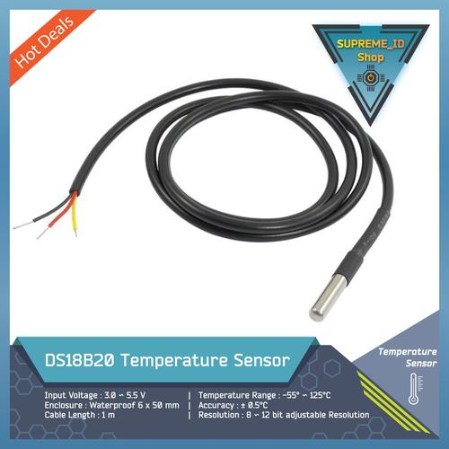 Jual DS18B20 Waterproof Temperature Sensor | 1M cable | Arduino ...