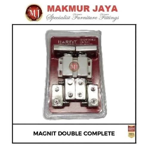 Jual Engsel kaca jepit + magnet + push double engsel pivot kaca (2daun ...