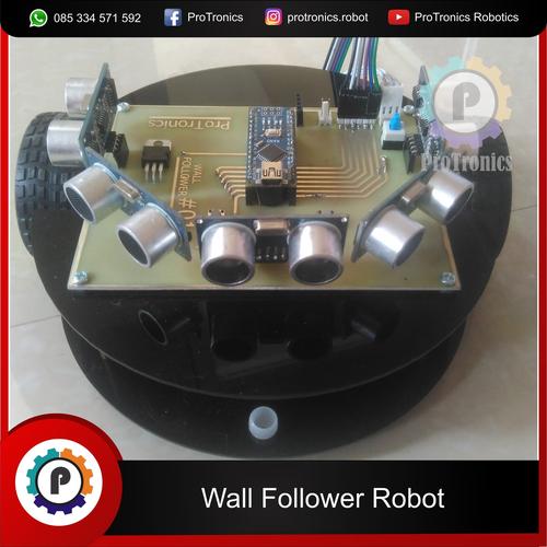 Jual Robot Wall Follower Wall Tracer Ultrasonic HC-SR04 Arduino Nano ...