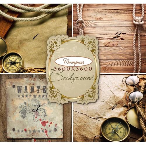 Jual Kertas Scrapbook - Compass Background_FFH20 Design - A5 SQUARE ...