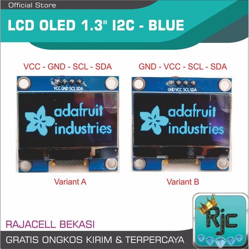 Jual New LCD OLED 1.3" BLUE i2C Module for Arduino display - VCC-GND ...