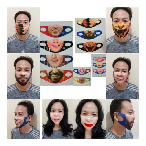Jual MASKER SCUBA (KARAKTER WAJAH) 3D PRINTING Masker motif gambar lucu ...