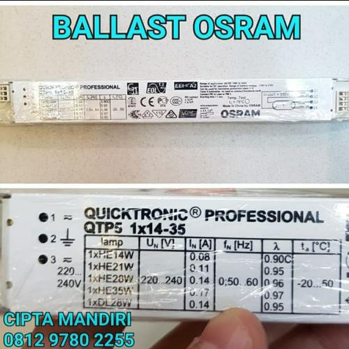 Jual BALLAST ELECTRONIC T5 QTP5 1X14-35 OSRAM / BALLAST OSRAM T5 BALAST ...