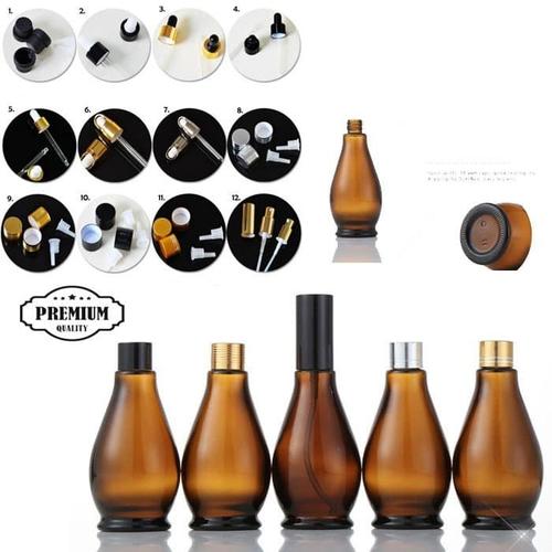 Jual BOTOL SERUM 100ML 100 ML KACA AMBER BULAT UNIK TUTUP PIPET TETES ...