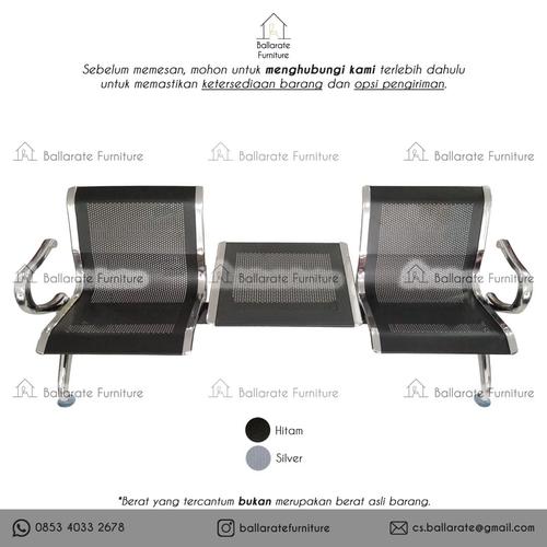 Jual Kursi Tunggu Bandara Gandeng Meja 2 Dudukan Besi 001 - Silver ...