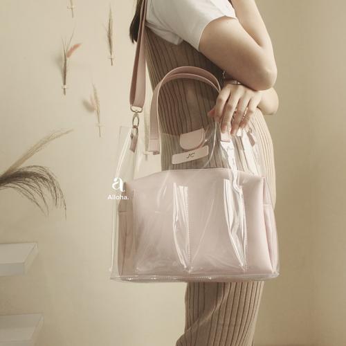 Promo Sling PVC Bag Pouch Set Custom Nama - 1. Soft Pink - Kota ...