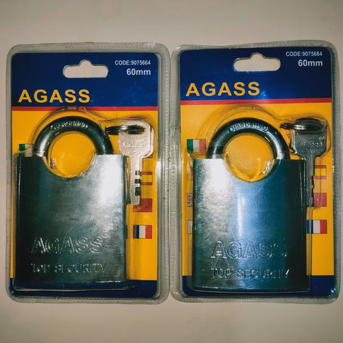 Jual KUNCI GEMBOK 60 MM PADLOCK LEHER PENDEK AGASS HARDENED STEEL LOCK ...