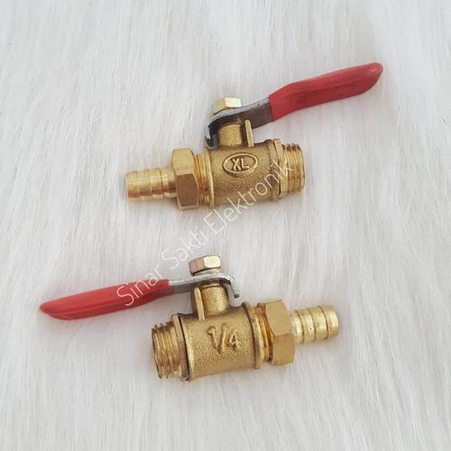 Jual Stop Kran kompresor angin 1/4" / ball valve compressor kuningan ...