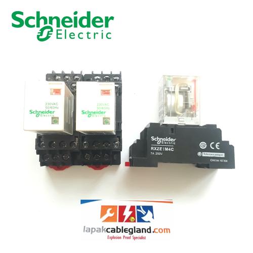 Jual Relay Zelio Schneider 230Vac 3A RXM4LB2P7 LED 4 kontak komplit base - Kota Depok ...