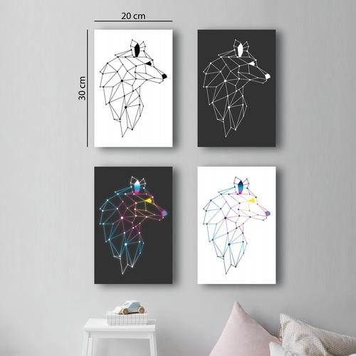 Jual Poster Minimalist Geometric Serigala - Poster Kayu MDF - Putih ...