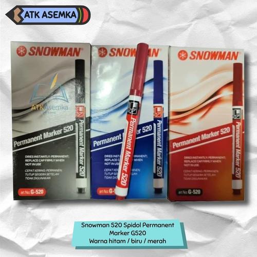 Jual Snowman 520 Spidol Permanent Marker G520 - Hitam - Jakarta Barat ...