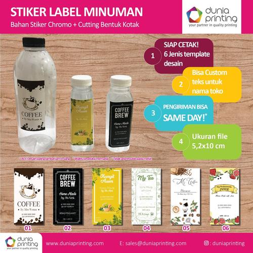 Jual Stiker PREMIUM Label Botol Minuman Kopi / Tea / Jamu ORDER per 20 ...