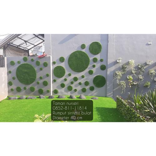 Jual rumput sintetis bulat, rumput sintetis pulkadot diameter 40 cm ...